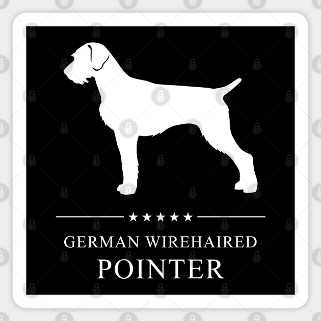 German Wirehaired Pointer Dog White Silhouette - German Wirehaired Pointer - Sticker | TeePublic